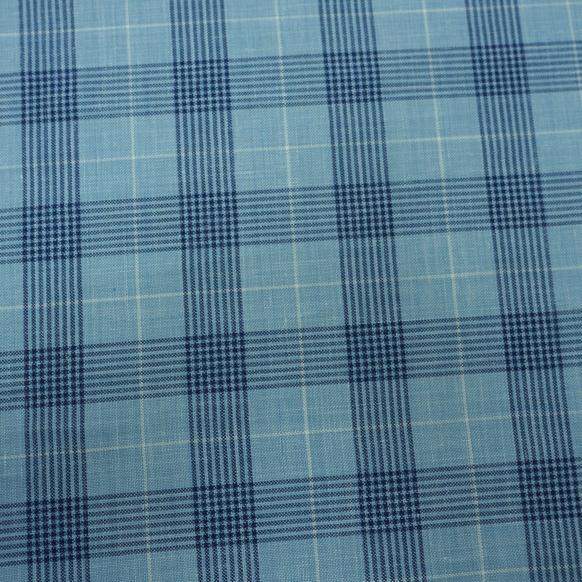 Light Blue Plaid Dormeuil Calypso Finest Wool Silk And Linen Fabric ...