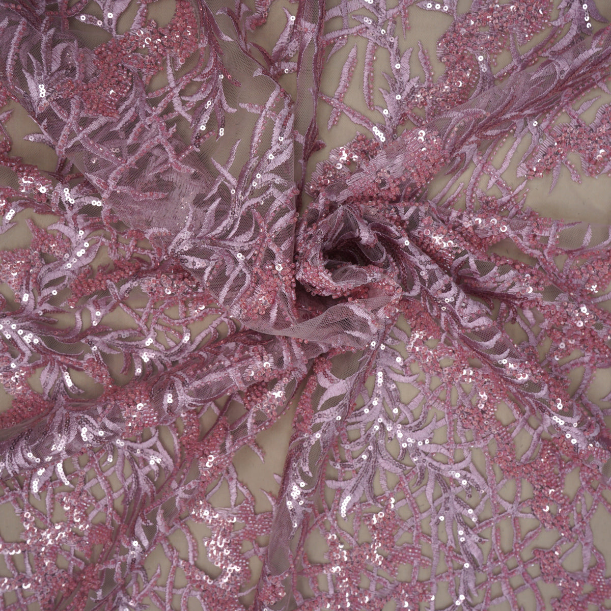 Plum Enchantment Tull Design Embroidered Fabric | Rex Fabrics
