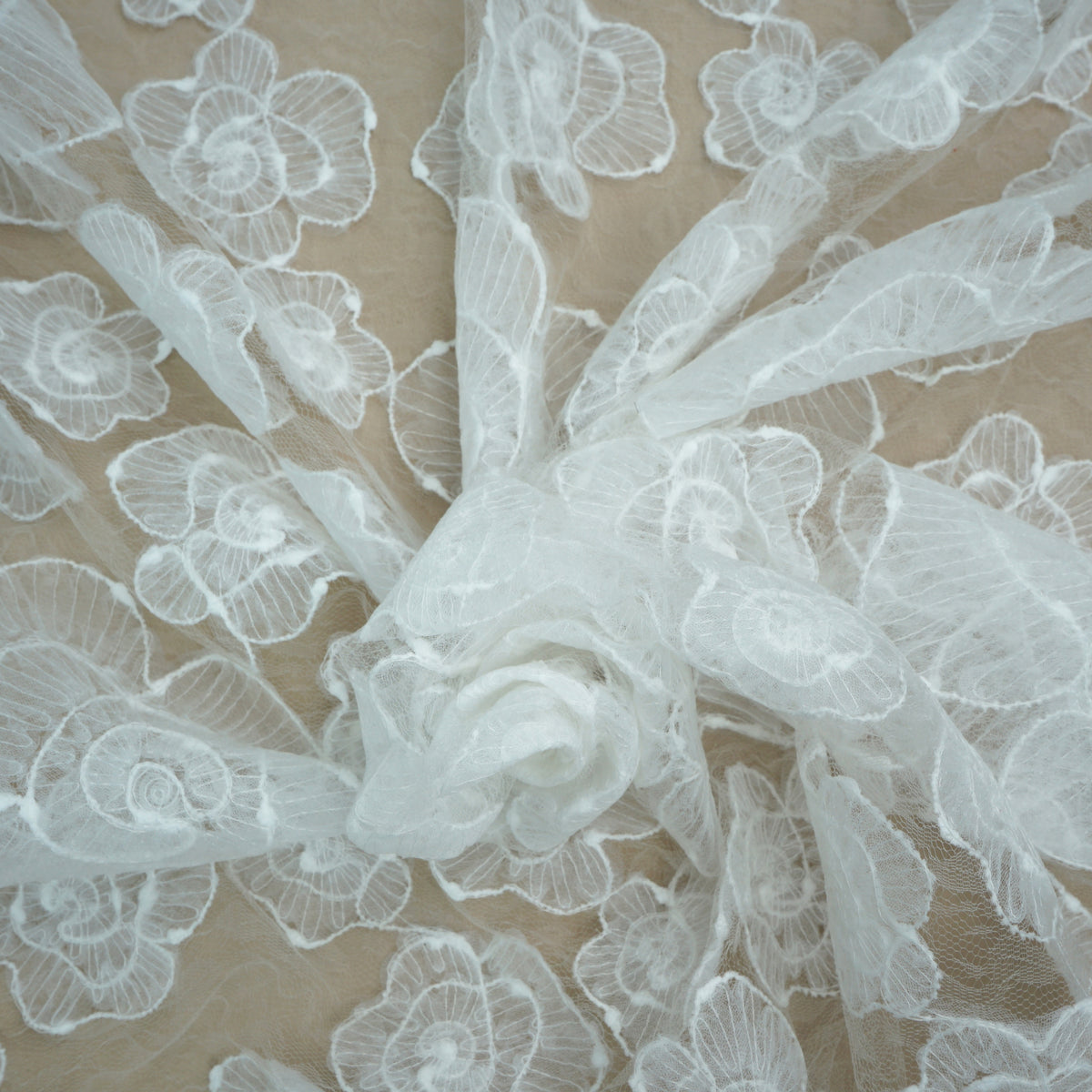 Ivory Blossom Veli Tull Design Embroidered Fabric– Rex Fabrics