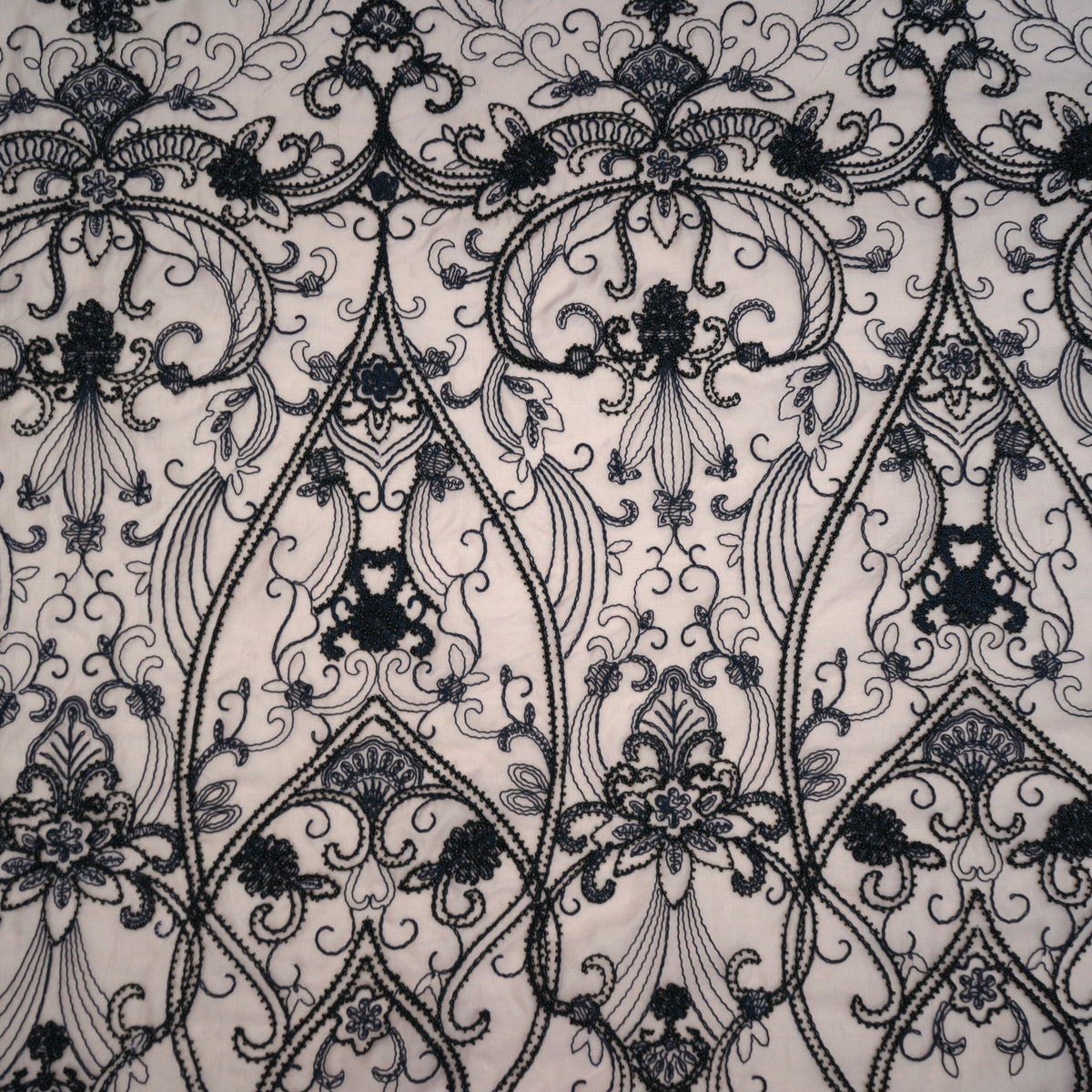 Onyx Tapestry Tull Design Embroidered Fabric | Rex Fabrics