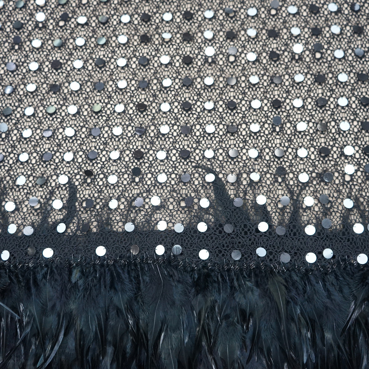 Midnight Stud Lace Mesh Tulle Design Embroidered Fabric | Rex Fabrics