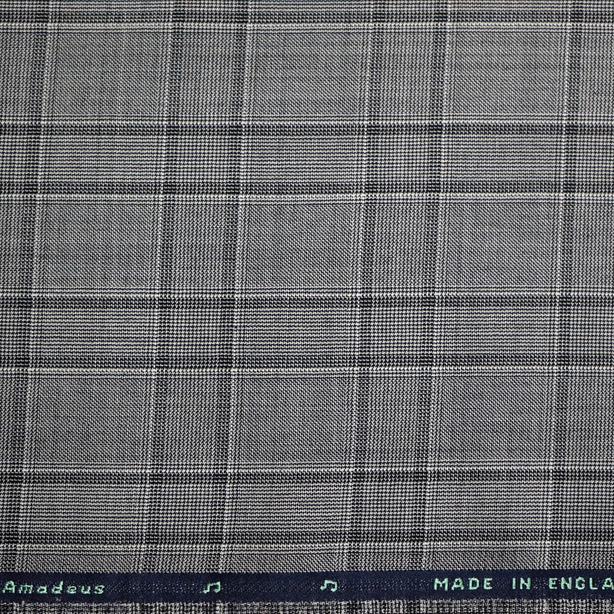 Amadeus Grey Prince of Wales Check Dormeuil Fabric– Rex Fabrics
