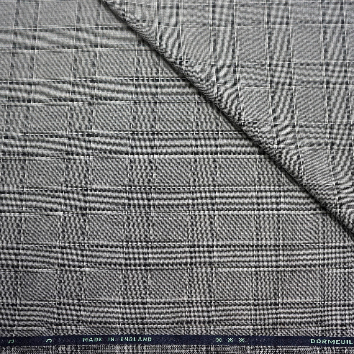 Amadeus Grey Prince of Wales Check Dormeuil Fabric– Rex Fabrics