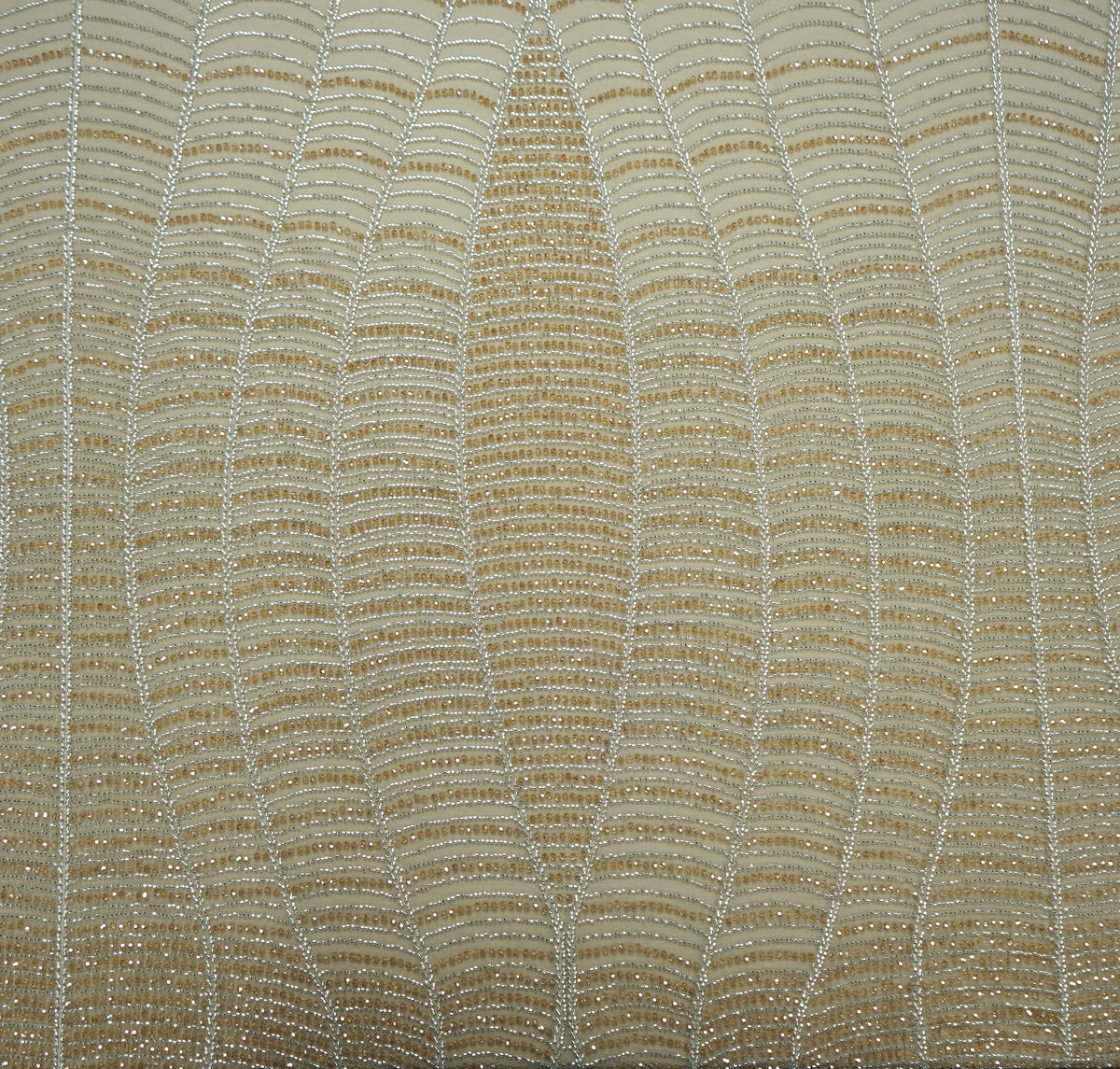 Gold Linear Beaded Mesh Lace Embroidered Tulle Fabric | Rex Fabrics