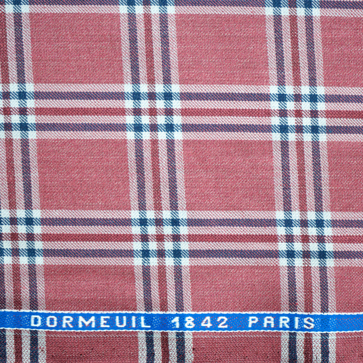 Red Plaid Check Dormeuil Amadeus Wool Fabric | Rex Fabrics