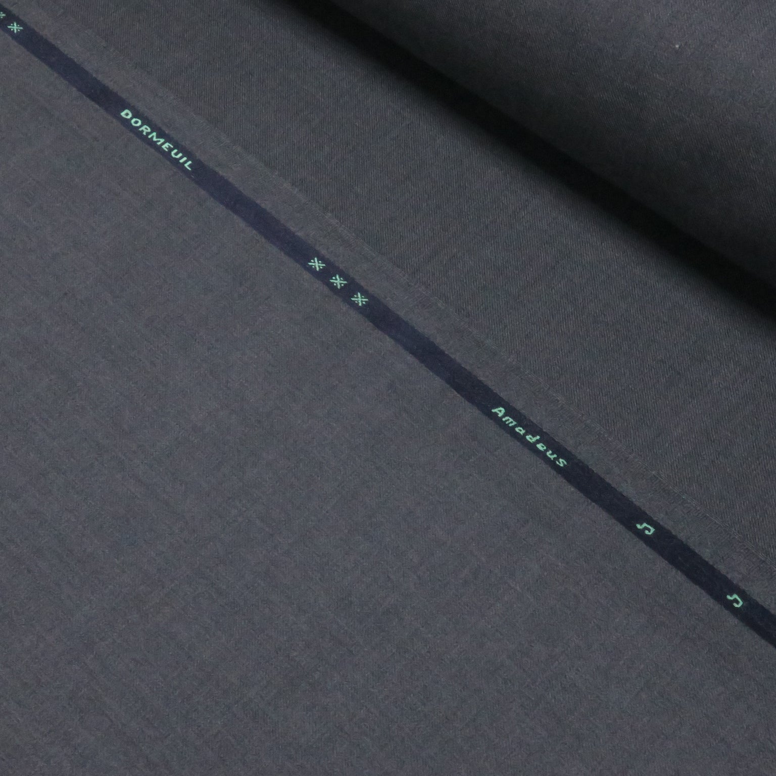 Dark Grey Plain Solid Dormeuil Amadeus Wool Luxury Fabric | Rex Fabrics