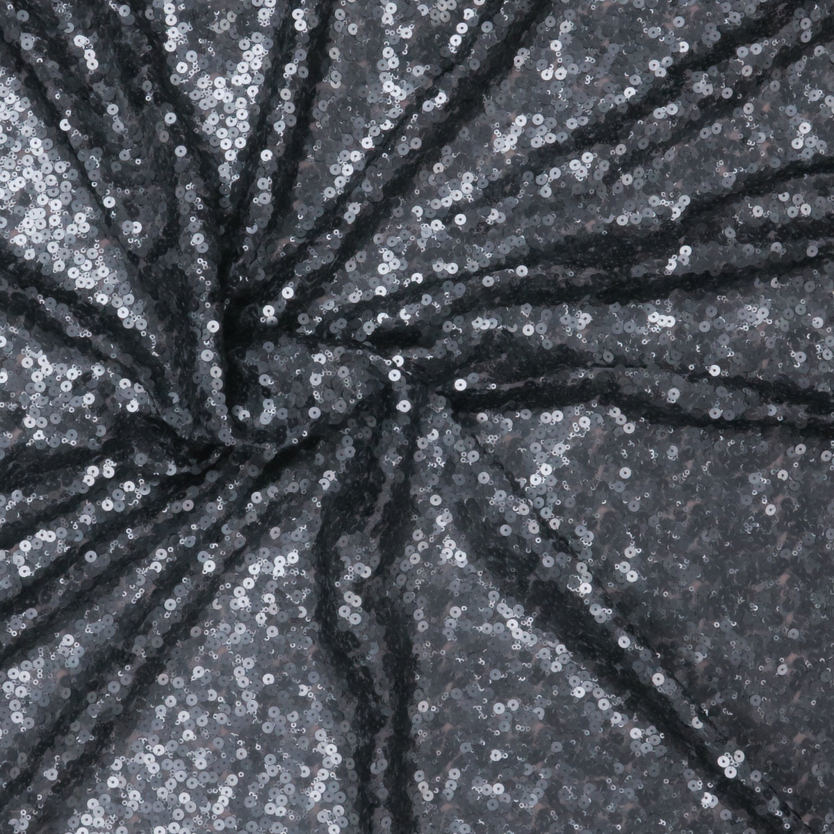 Grey Plain Fully Mid Size Multi-Sequins Fabric | Rex Fabrics