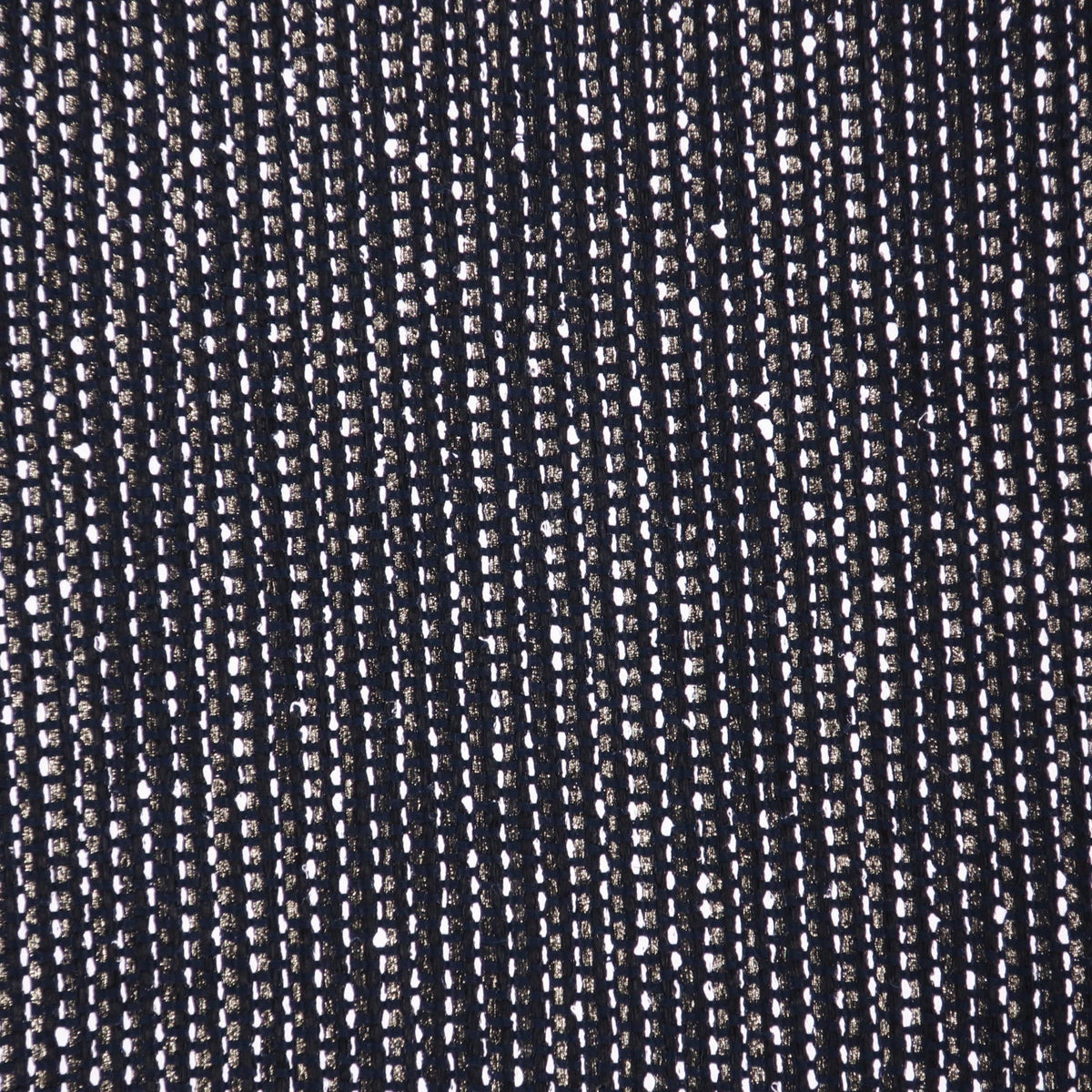 Dark Blue and White with Gold Lurex Thread Gingham Tweed Bouclé Fabric ...