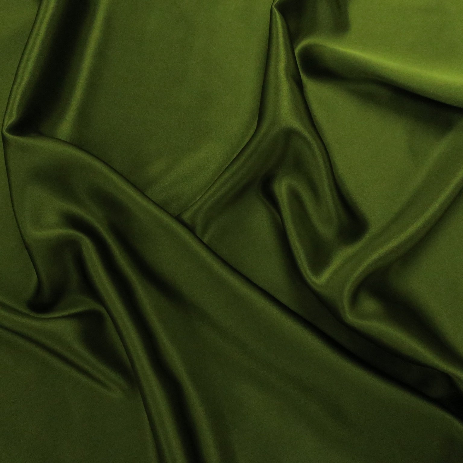 Olive Green Solid 54" Wide Silk Charmeuse Fabric 19mm | Rex Fabrics