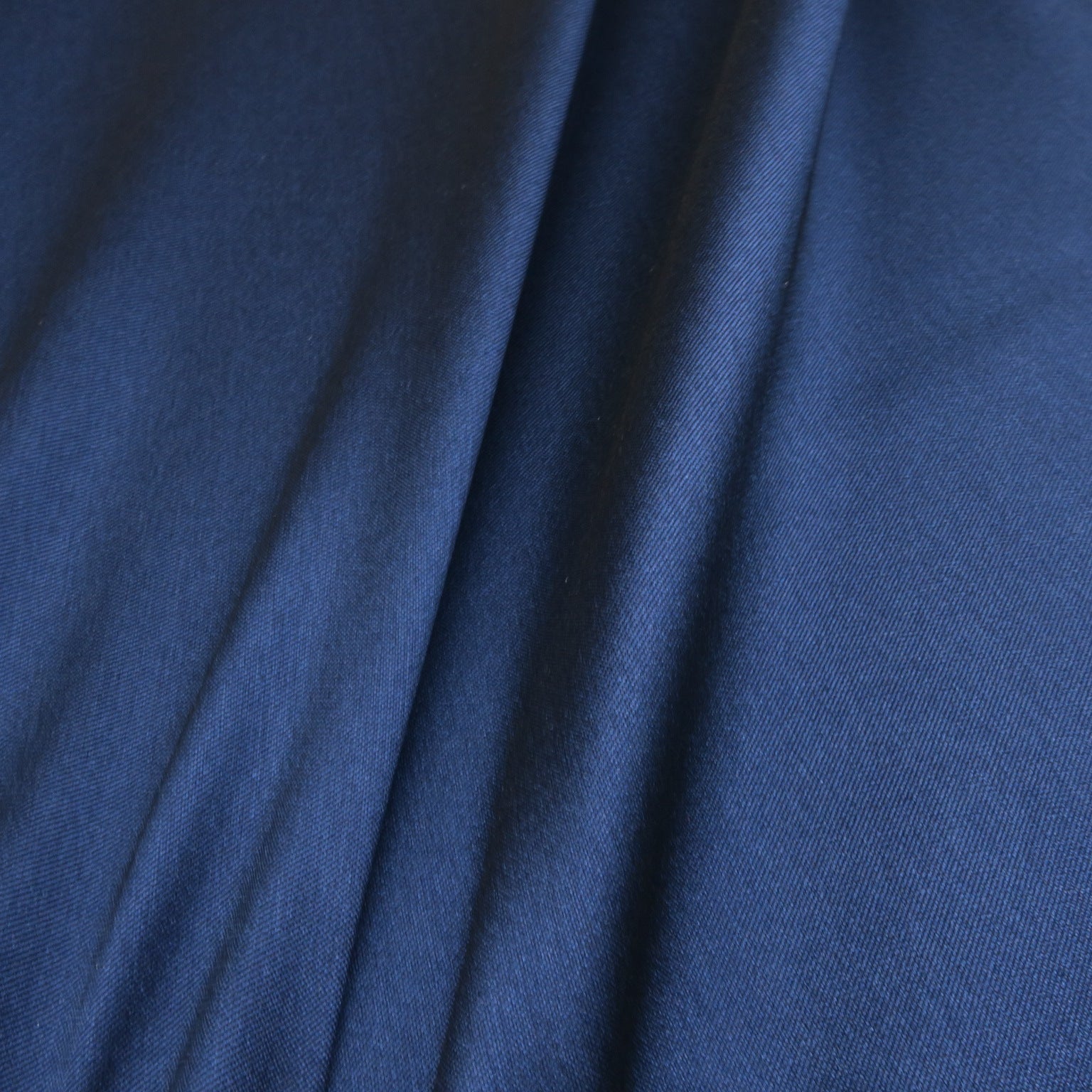 Navy Blue Solid Stretch Mikado Fabric | Rex Fabrics