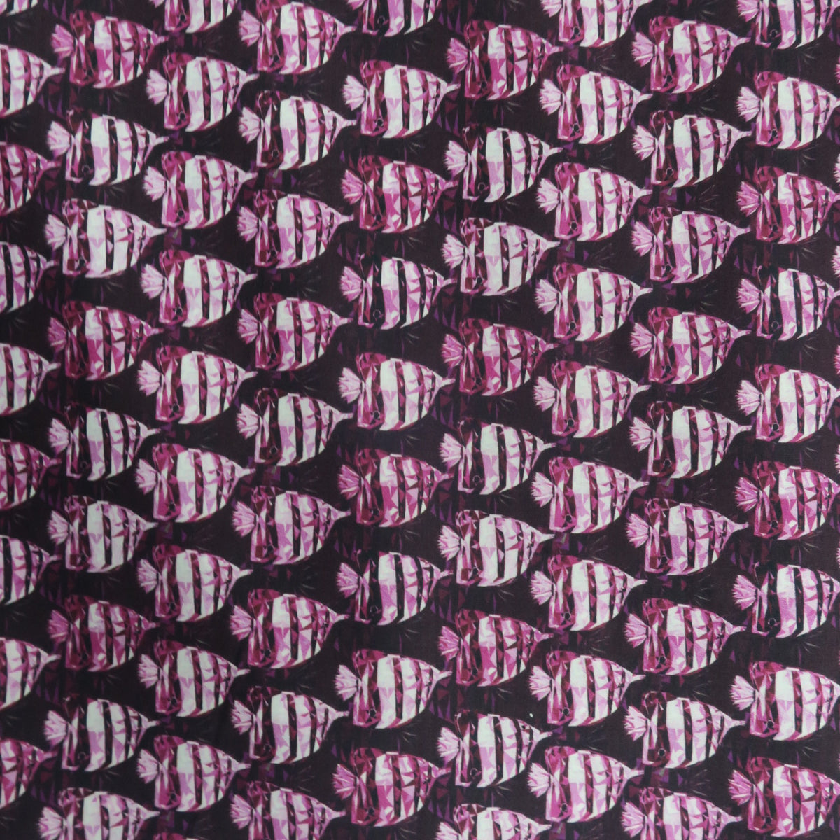 Pink Fish on Purple Background Printed Cotton | Rex Fabrics