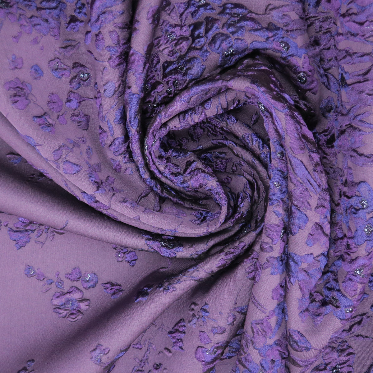 Purple and Magenta Floral Brocade Fabric | Rex Fabrics