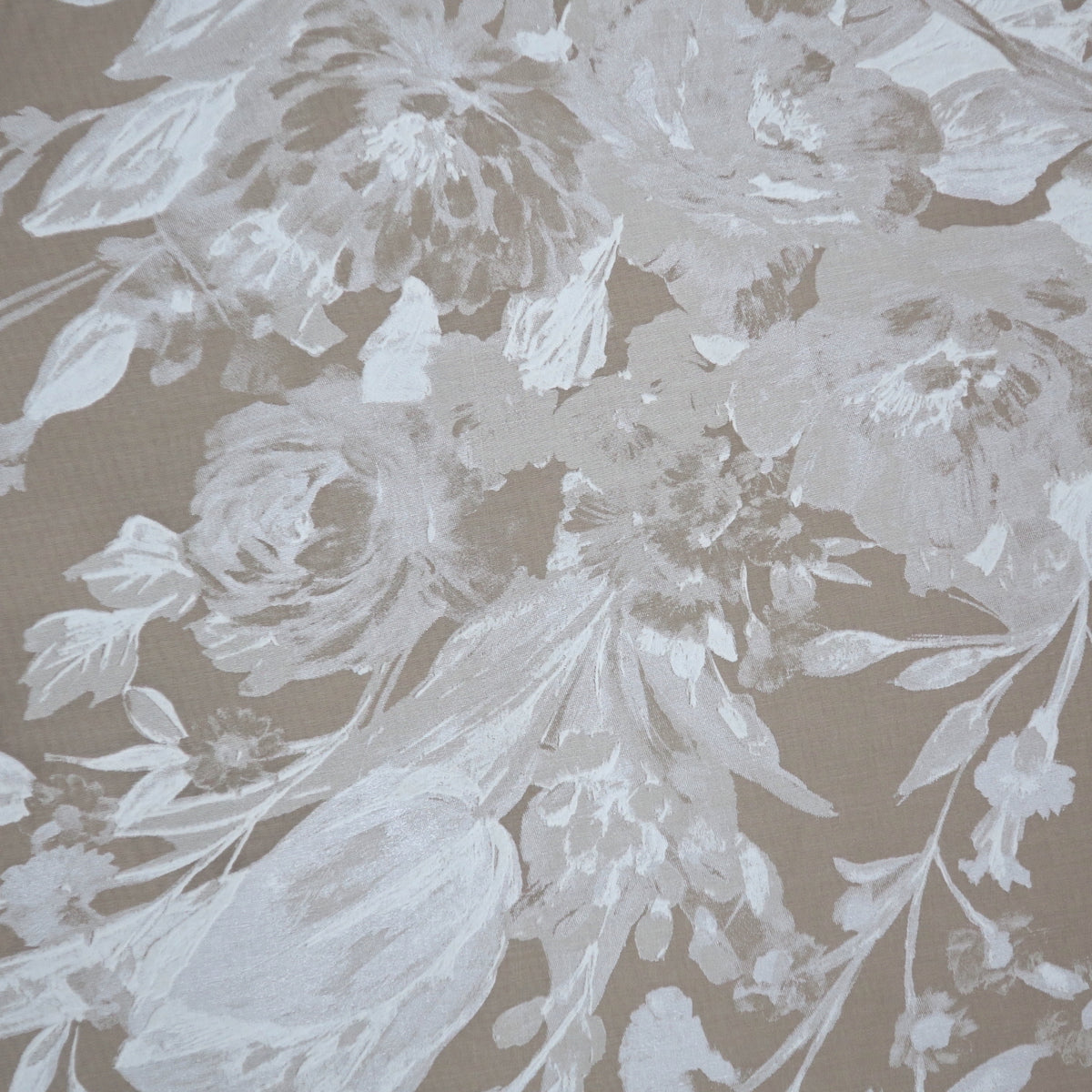 Light Ivory Hand Painted Florals on Sheer Silk Gazar Fabric– Rex Fabrics