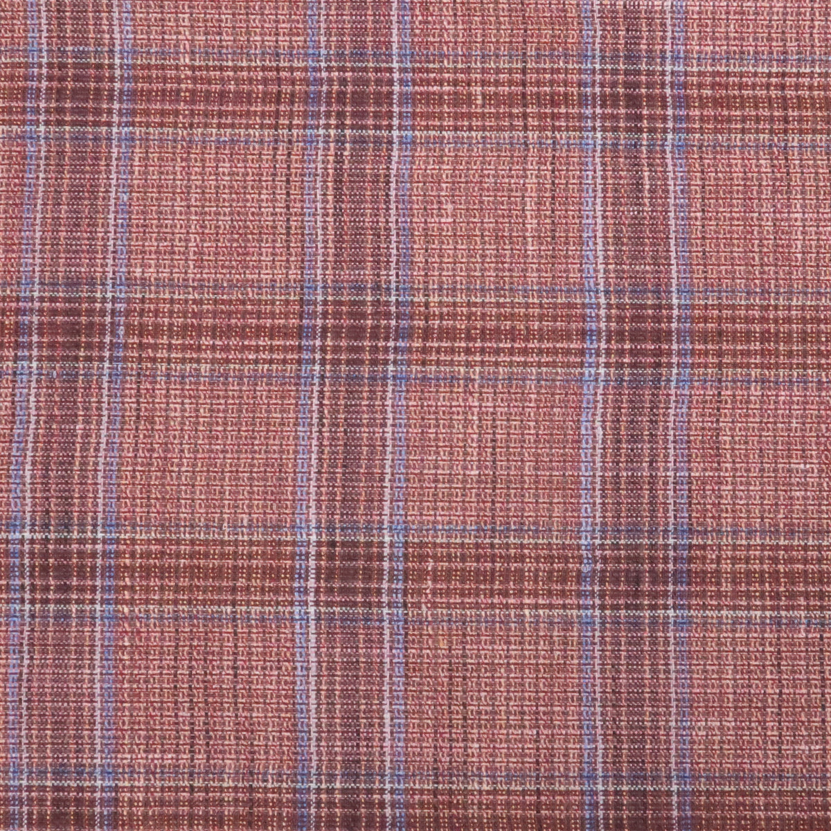 Brick Red Plaid Windowpane Wool Bamboo & Silk Rising Sun Dormeuil ...