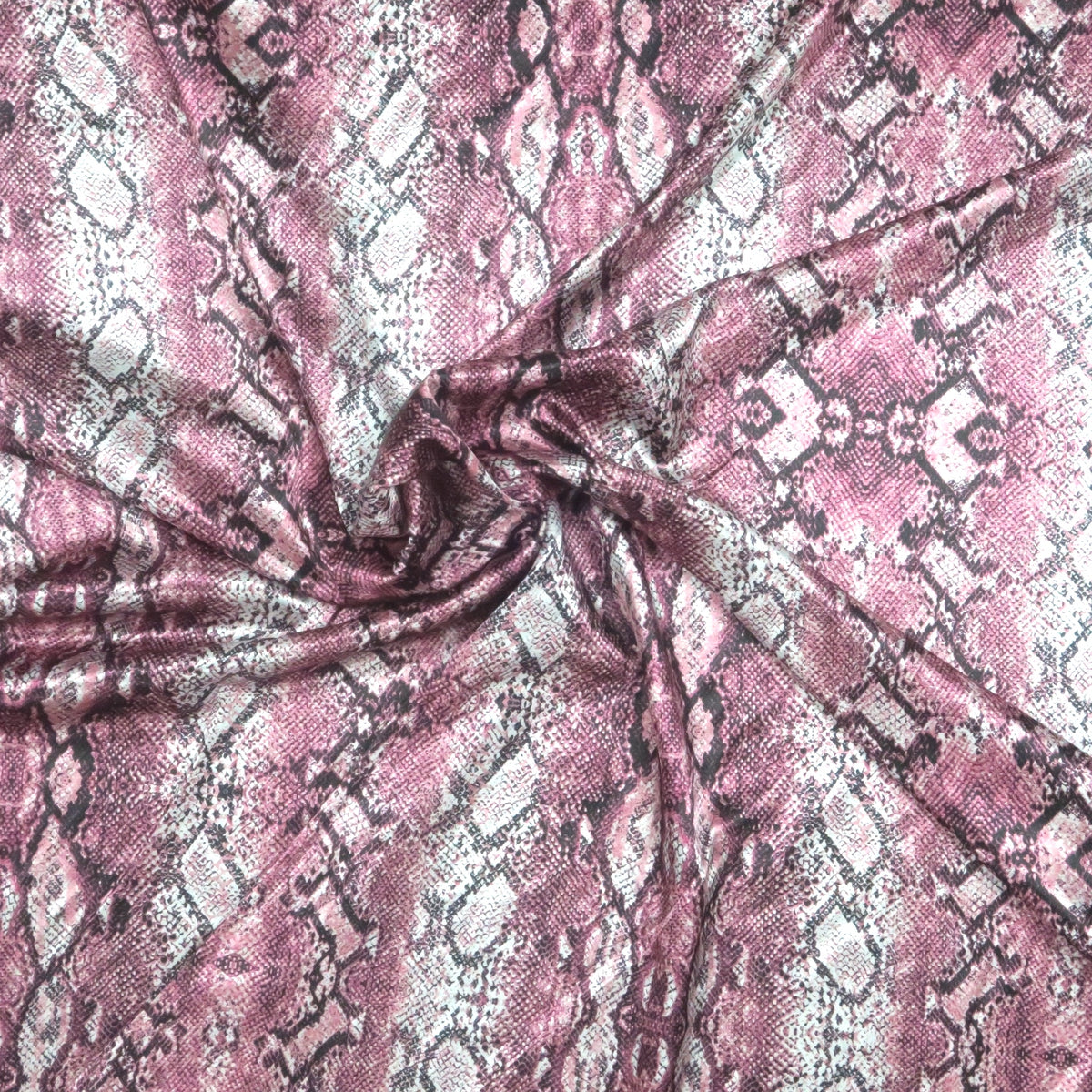 Magenta Snake Skin Animal Print Charmeuse Polyester Fabric | Rex Fabrics