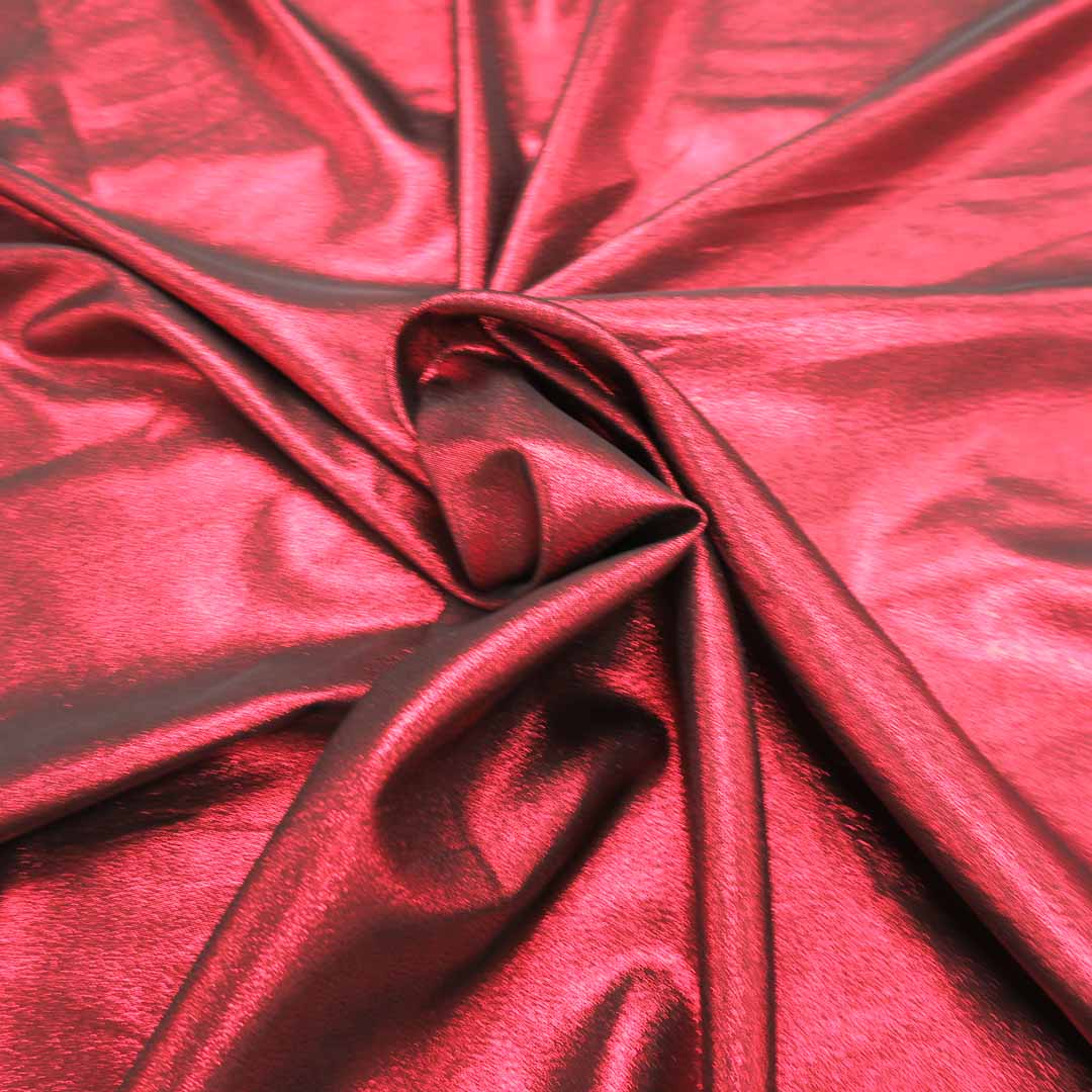 Solid Plain Textured Metallic Red Lamé Fabric | Rex Fabrics