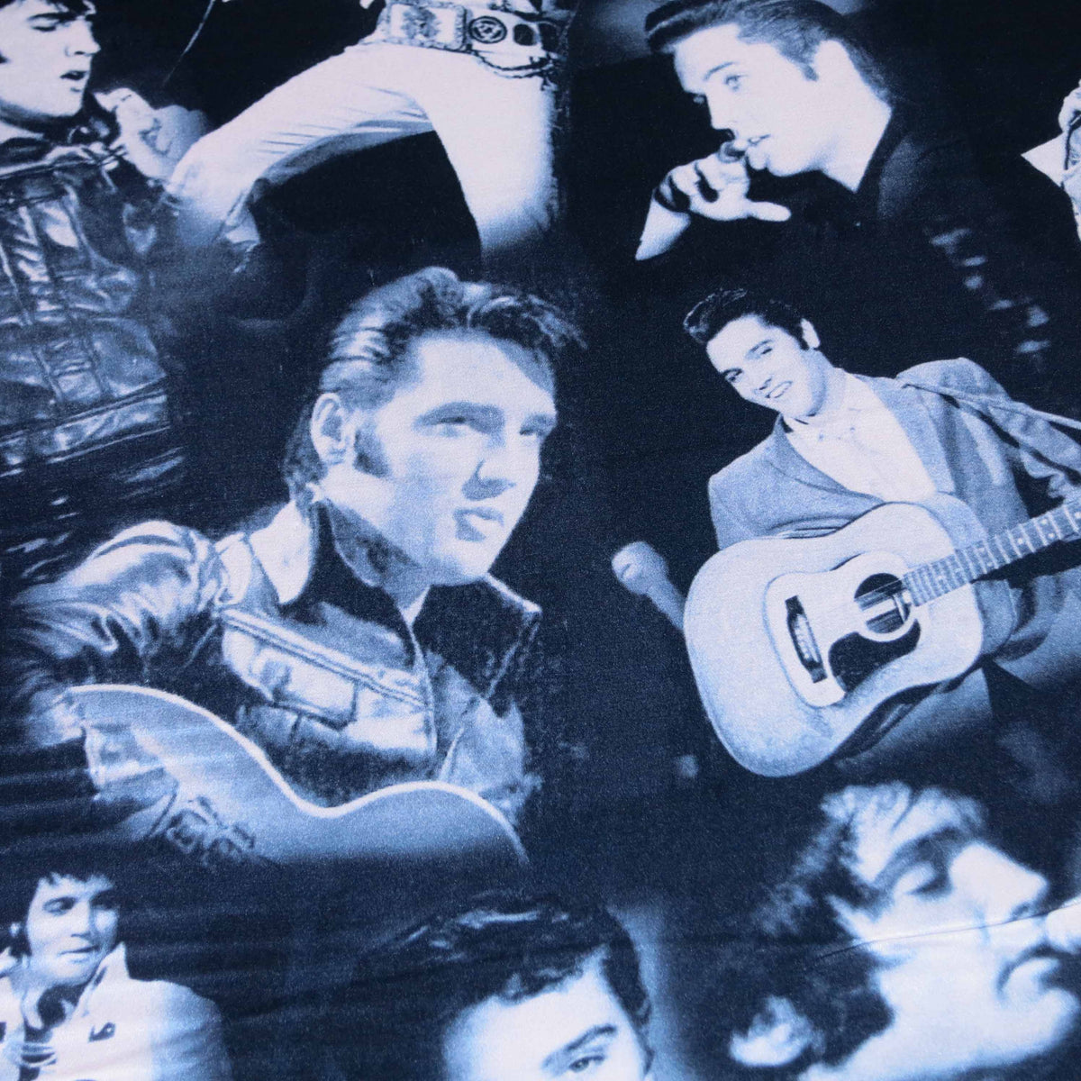 Blue Hollywood Elvis Presley Printed Silk | Rex Fabrics