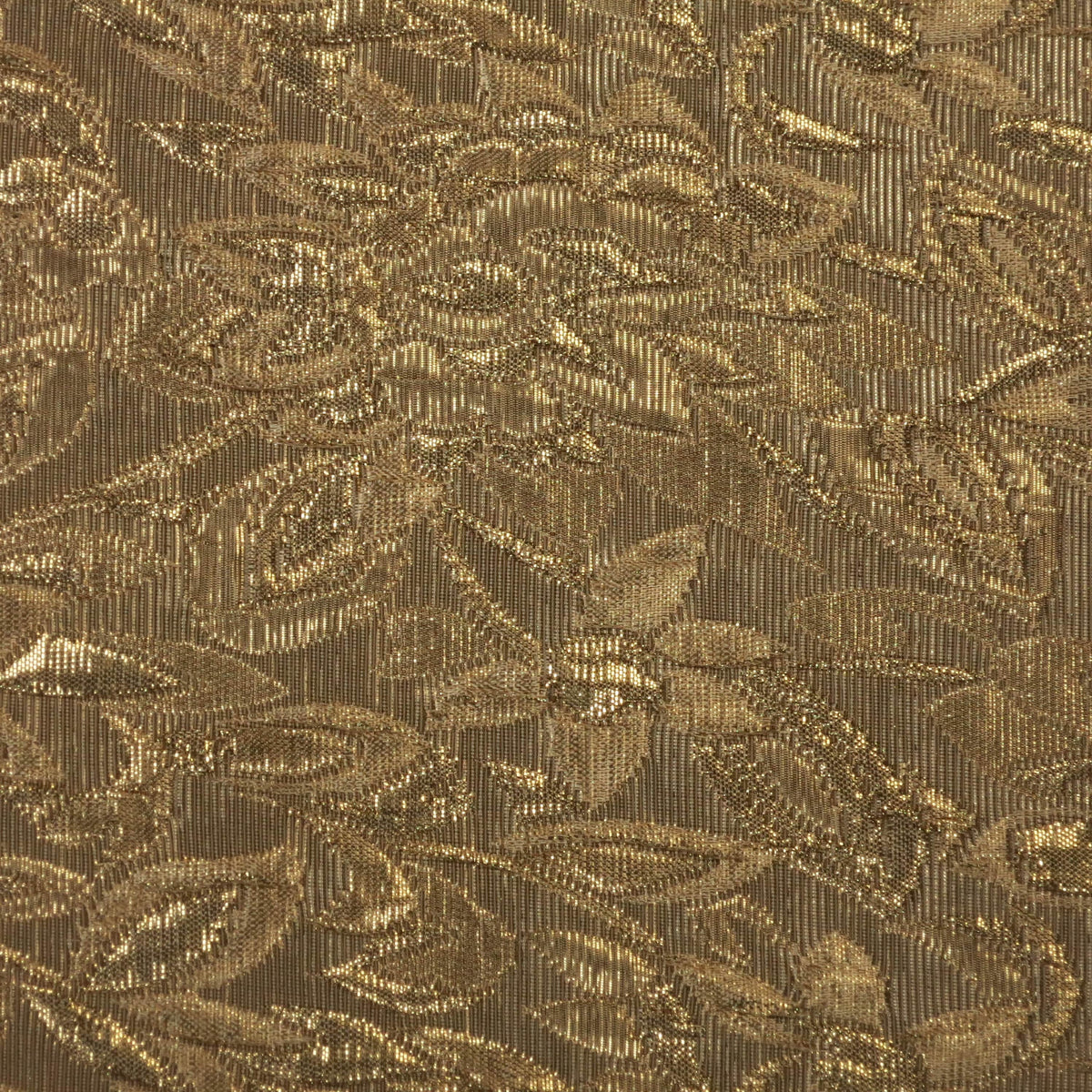 Golden Floral Textured Synthetic Fibers Brocade | Rex Fabrics